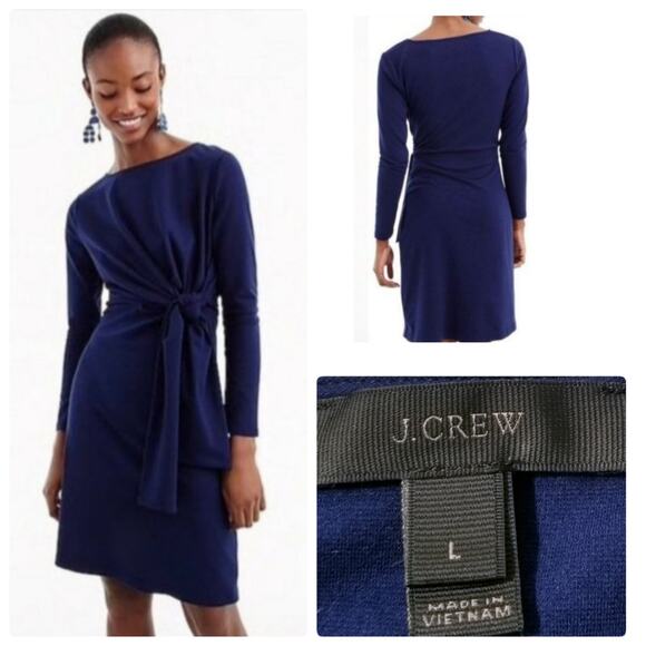 J. Crew | Dresses | J Crew Ink Drapey Tie Waist Dress Office Work Wear ...